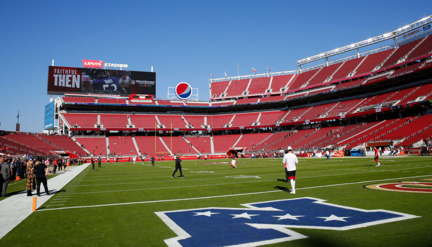 49ers paint end zones red at Levi's Stadium before hosting playoffs